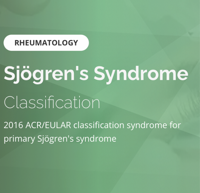 An online calculator for the 2016 ACR/EULAR classification syndrome for ...